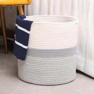 Acdler with Handle Cotton Rope Laundry Basket Woven Storage Basket Nursery Decor Laundry Hamper Toy Storage Organiser Large Blanket Basket for Diaper Blanket Toy Towel Laundry Basket Home Decor