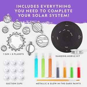 NATIONAL GEOGRAPHIC Kids Window Art Kit - Stained Glass Solar System Arts & Crafts Kit with Glow in The Dark Planets, Use as Window Suncatchers, Hanging Decor from Ceiling, Mobile, Space Room Décor