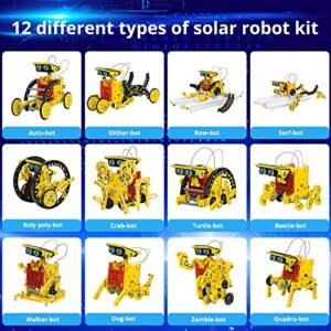 AESGOGO STEM Projects for Kids Ages 8-12, Solar Robot Science Kits Building Toys for 9 10 11 13 14 Year Old Teen Boys Girls, Christmas Birthday Gifts for 8-10 12-14 12-16 Kids Boys.