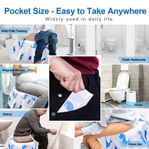 20 Pack Toilet Seat Covers Disposable, Extra Large Disposable Toilet Seat Covers for Adults, Individually Wrapped Potty Training Liners with Non-Slip Adhesives for Kids in Home, Restrooms&Travel -Blue