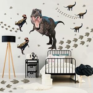 Dinosaur Wall Decals Dinosaur Wall Decal Dinosaur Room Decor for Boys, Dinosaur Stickers with 56 Pcs Dinosaur Footprints Floor Decals Dinosaur Tracks Decals for Baby Birthday Party