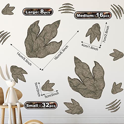 Dinosaur Wall Decals Dinosaur Wall Decal Dinosaur Room Decor for Boys, Dinosaur Stickers with 56 Pcs Dinosaur Footprints Floor Decals Dinosaur Tracks Decals for Baby Birthday Party