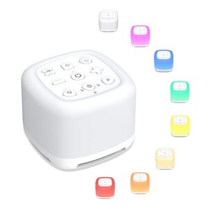 white noise sound machine for adults baby & night light & wireless speaker 3 in 1, portable white noise machine with 40 soothing sounds and 8 colors light for sleeping, relaxation, privacy, study