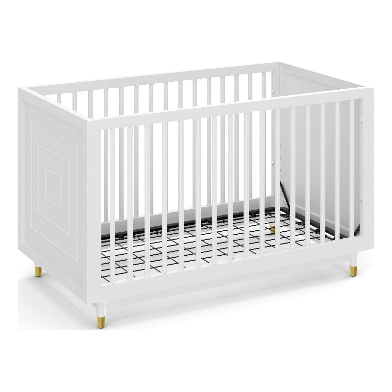 Little Seeds Aviary 3-in-1 Crib with Adjustable Mattress Height, White