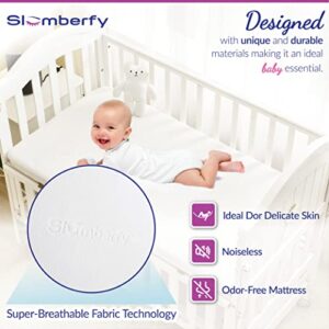 Mini Crib Mattress Protector by Slumberfy, Waterproof and Hypoallergenic Mattress Protector for Babies and Toddlers, Made of Bamboo Material, Mom's Choice Award Winner-27x39 inches