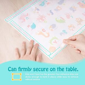 Disposable Placemats for Baby 40 Pack Stick-On Baby Placemat Alphabet ABC Animal Kids Table Mat for Restaurants Dining Table Travel Essentials for Toddlers