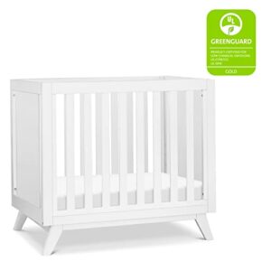 DaVinci Otto 3-in-1 Convertible Mini Crib with 4" Mattress in White, Greenguard Gold Certified