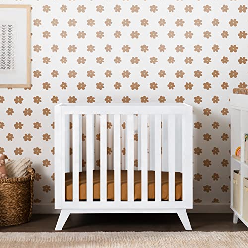 DaVinci Otto 3-in-1 Convertible Mini Crib with 4" Mattress in White, Greenguard Gold Certified