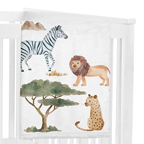 Sweet Jojo Designs Jungle Animals Milestone Blanket Monthly Newborn First Year Growth Mat Baby Shower Memory Hunter Green Yellow Grey Black White Wildlife Safari Elephant Giraffe Lion Monkey Leopard