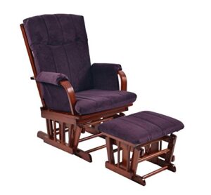 artiva usa home deluxe microfiber cherry wood glider and ottoman set