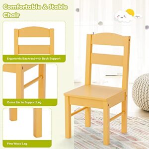 HONEY JOY Kids Table and Chair Set, Wooden Toddler Table and 4 Chairs for Arts & Crafts, Snack Time, 5-Piece Children Furniture Set for Daycare, Kindergarten, Playroom, Gift for Boys Girls (Colorful)