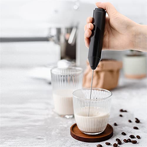 Milk Frother Handheld Battery Operated Electric Foam Maker, Drink Mixer with Stainless Steel Whisk for Cappuccino, Bulletproof Coffee, Latte