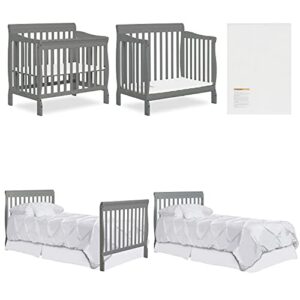 Dream On Me Nursery Essentials Bundle of Dream On Me Aden Convertible 4-in-1 Mini Crib, Dream On Me Ashton Changing-Table, with a Dream On Me Sunset 3” Extra Firm Fiber Portable Crib Mattress