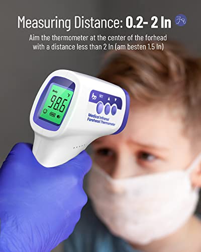 Femometer Baby Thermometers, Forehead Thermometer for Adults and Kids, Digital Infrared Thermometer with Fever Alarm and Memory Function