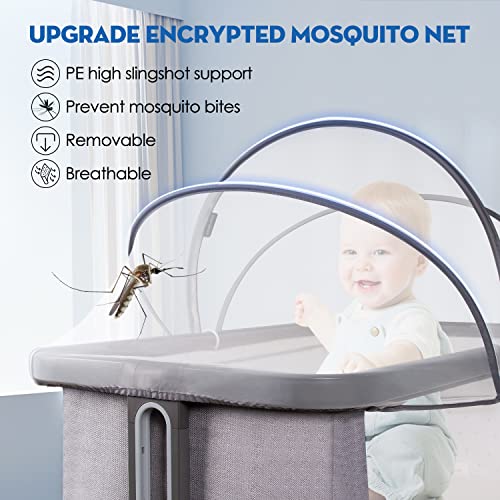 Beberoad Love Bassinet Mosquito Net Cover for Baby Bassinet Cover to Keep Cats Out Mosquito Net for Bassinet/Bedside Sleeper/Travel Cribs (White)