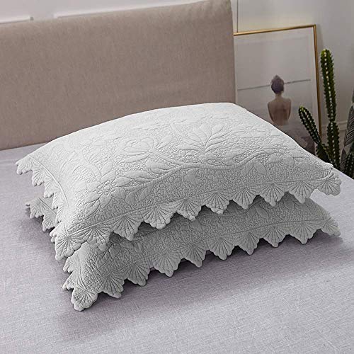 Brandream 6PC Cotton Quilt Bedding Set Queen King Size Cotton Queen Size Bedspreads Scalloped Farmhouse Quilts Set