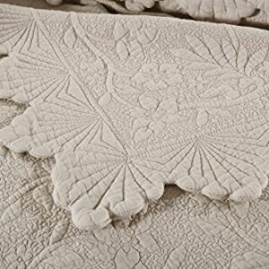 Brandream 6PC Cotton Quilt Bedding Set Queen King Size Cotton Queen Size Bedspreads Scalloped Farmhouse Quilts Set