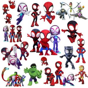 spiderman and his amazing friends wall decals stickers peel and stick cartoon wall decals for boys room removable wall art mural decor for baby girls kids nursery bedroom