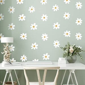 BBTO Daisy Wall Decal Flower Vinyl Wall Decals White Daisy Decals Floral Decals Peel and Stick White Daisy Stickers for Kids Nursery Wall Art Bedroom Living Room Classroom Decor