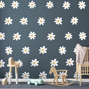 BBTO Daisy Wall Decal Flower Vinyl Wall Decals White Daisy Decals Floral Decals Peel and Stick White Daisy Stickers for Kids Nursery Wall Art Bedroom Living Room Classroom Decor