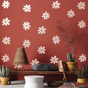 BBTO Daisy Wall Decal Flower Vinyl Wall Decals White Daisy Decals Floral Decals Peel and Stick White Daisy Stickers for Kids Nursery Wall Art Bedroom Living Room Classroom Decor