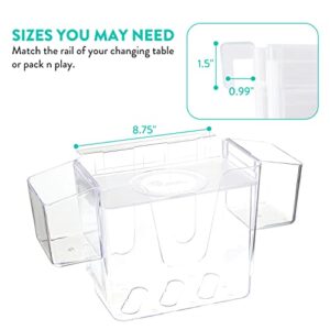 Prince Lionheart Diaper Depot Hanging Diaper Change Organizer for Wipes Warmer Baby Crib Storage Bin for Changing Table Use Nursery Essentials Baby Registry