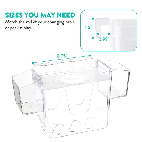 Prince Lionheart Diaper Depot Hanging Diaper Change Organizer for Wipes Warmer Baby Crib Storage Bin for Changing Table Use Nursery Essentials Baby Registry