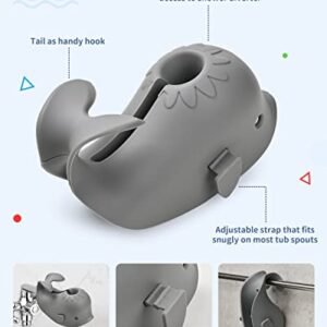 Mandoo Faucet Cover Bathtub Baby, Bath Spout Cover for Baby, Bath Faucet Cover for Kids, Tub Spout Cover Bathtub Faucet Cover Kids Safety, Protection Baby Universal Bath Silicone Toys Whale Grey