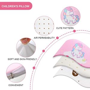 seilmost Toddler Memory Foam Pillow for Sleeping-Cooling Baby Pillow for Newborn-(13" X 18") Detachable Water-Washed Kids Pillows (Unicorn)