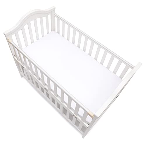 HBHLFZ Luxury Soft 100% Crib Bamboo Sheets for Baby Boys Girls -Baby Crib Sheet Neutral for Standard Crib Mattress & Toddler Bed Mattress, Soft and Safe Deep Pocket Fitted Sheet, White