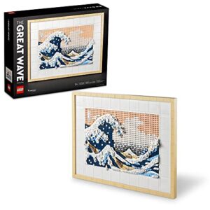 lego art hokusai – the great wave 31208, 3d japanese wall art, framed ocean canvas picture for home or office décor, creative diy activity, arts & crafts kit, hobbies for adults