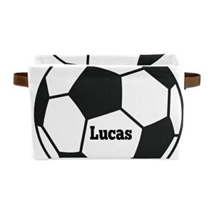 soccer ball personalized storage basket ,custom storage bins cubes organizer with handle for bedroom wardrobe,nursery,basket 2 pack