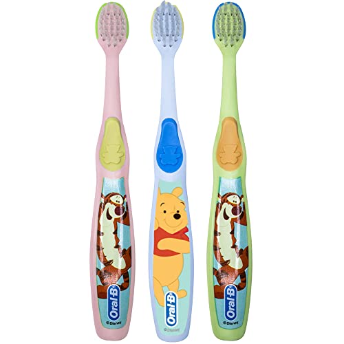 Oral-B Baby Manual Toothbrush, Pooh Characters, 0-3 Years Old, Extra Soft (Characters Vary) - Pack of 3