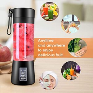 BALYWOOD Portable Blender, Personal Blender for Shakes and Smoothies, Personal Size Blenders with USB Rechargeable Mini Fruit Juice Mixer, Mini Juicer Smoothie Blender Bottles Travel 380ML, Blue