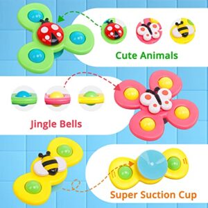 Tiyol Suction Cup Spinners, Baby Bath Toys 6-12-18 Months, Window Travel Toys for Toddler 1 2 3 Years Old, Fun Birthday for Infant Boys Girls (3 PCS)