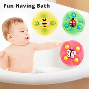 Tiyol Suction Cup Spinners, Baby Bath Toys 6-12-18 Months, Window Travel Toys for Toddler 1 2 3 Years Old, Fun Birthday for Infant Boys Girls (3 PCS)