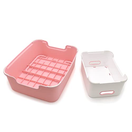 HTTMT- Pink Kid,Baby,Toddler Double Up 2 Step Stool Anti-Slip Sturdy Two Step Stool For Potty Training, Bathroom, Kitchen, Toilet Stools, Nursery Furniture [P/N : ET-BABY008-PINK]