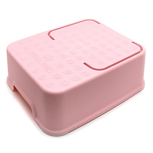 HTTMT- Pink Kid,Baby,Toddler Double Up 2 Step Stool Anti-Slip Sturdy Two Step Stool For Potty Training, Bathroom, Kitchen, Toilet Stools, Nursery Furniture [P/N : ET-BABY008-PINK]