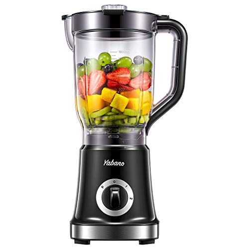 Professional Countertop Blender for High-Speed Shakes, Smoothies, Juicing & More - Crush Ice, Frozen Fruit, and More with 4 Stainless Steel Blades & 60oz Jar - Easy to Clean, Perfect for Kitchen Use (Black)