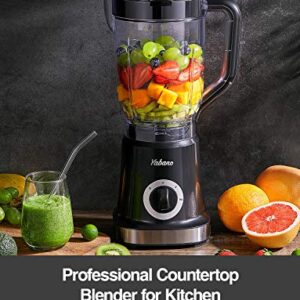 Professional Countertop Blender for High-Speed Shakes, Smoothies, Juicing & More - Crush Ice, Frozen Fruit, and More with 4 Stainless Steel Blades & 60oz Jar - Easy to Clean, Perfect for Kitchen Use (Black)