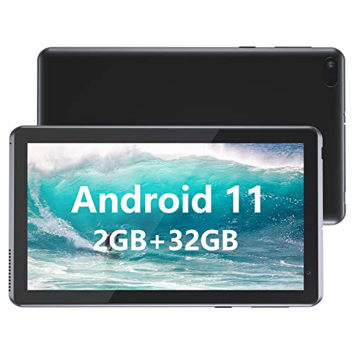 BYANDBY Tablet 7 inch Android 11.0 Tablet, 32GB ROM （128GB Expand）, Quad-Core, WiFi, GMS, Dual Camera, Educational, Games （Black）