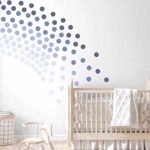 blue polka dot wall decals - 150 2-inch blue boho rainbow wall decal dots for wall | removable wall stickers boho nursery decor boy or girl | polka dot classroom decor vinyl wall decal dots | boho wall decals peel and stick blue rainbow dot stickers