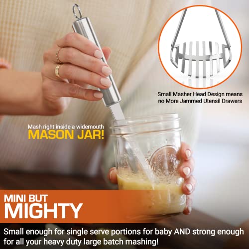 Mighty Masher – Stainless Steel Baby Food Masher | Mini Avocado Masher, Stainless Steel Potato Masher | Food Masher Tool, Baby Food Smasher | Egg, Rice, Fruit smasher for baby