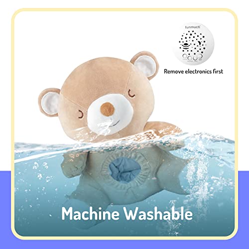 Baby Soother - Sleep Soothing White Noise, Portable Night Light Projector and Melodies, Toddler Crib Lullaby Machine Sleeping Aid for Newborns and Up, Babies Stuffed Animal Plush Toy (Teddy Bear)