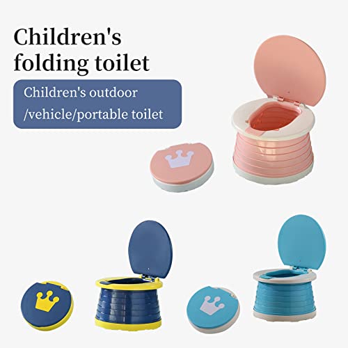 Travel Potty，Toddler Travel Potty，Portable Toddler Potty，Travel Potties Foldable ，Toddler Travel Potty Folding Toilet，Apply to Seat Emergency Toilet for Car, Camping, Outdoor, Indoor (Pink)