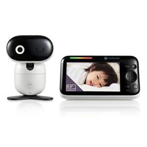 motorola baby monitor pip1610 hd connect - 5" wifi video baby monitor with camera, wall mount, 1080p, smart phone nursery app, 1000ft range, 2-way audio, remote pan-tilt-zoom, room temp, lullabies