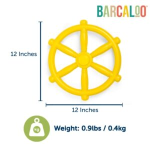 Barcaloo Kids Playground Pirate Ship Wheel – Yellow Jungle Gym Steering Wheel for Swing Set, Childrens Steering Wheel Simulation Toy, Pirate Ship Steering Wheel Toys for Toddlers. Wheel Playset