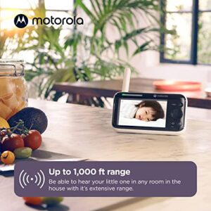 Motorola Baby Monitor PIP1610 HD Connect - 5" WiFi Video Baby Monitor with Camera, Wall Mount, 1080p, Smart Phone Nursery App, 1000ft Range, 2-Way Audio, Remote Pan-Tilt-Zoom, Room Temp, Lullabies