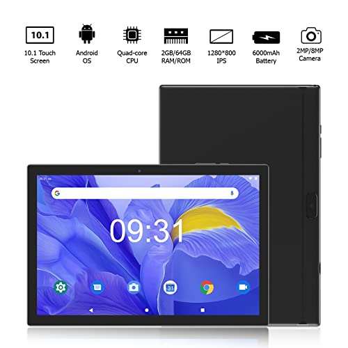 CUPEISI 10 inch Tablet, Android 11 Tablets, 64GB ROM+2GB RAM, Quad-Core Processor Tablet PC, 1280 * 800 IPS HD Display, 2MP+8MP Dual Camera, 6000mAh Tableta.