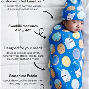 Little Sleepies Newborn Swaddle + Hat Set, Bamboo Viscose Baby Wrap, Sunshine